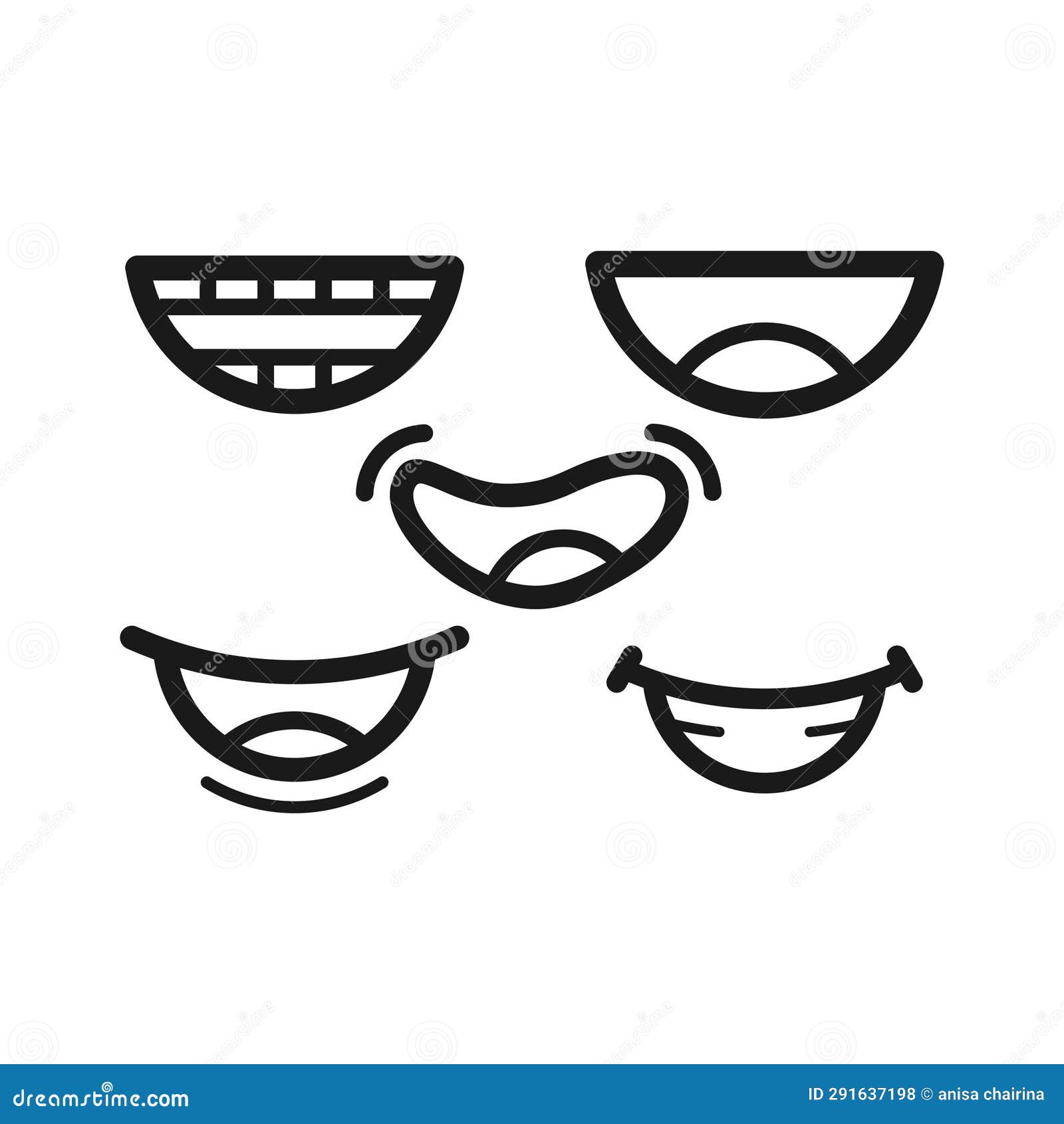 Smile Line Art Element Vector Design Stock Vector - Illustration of ...