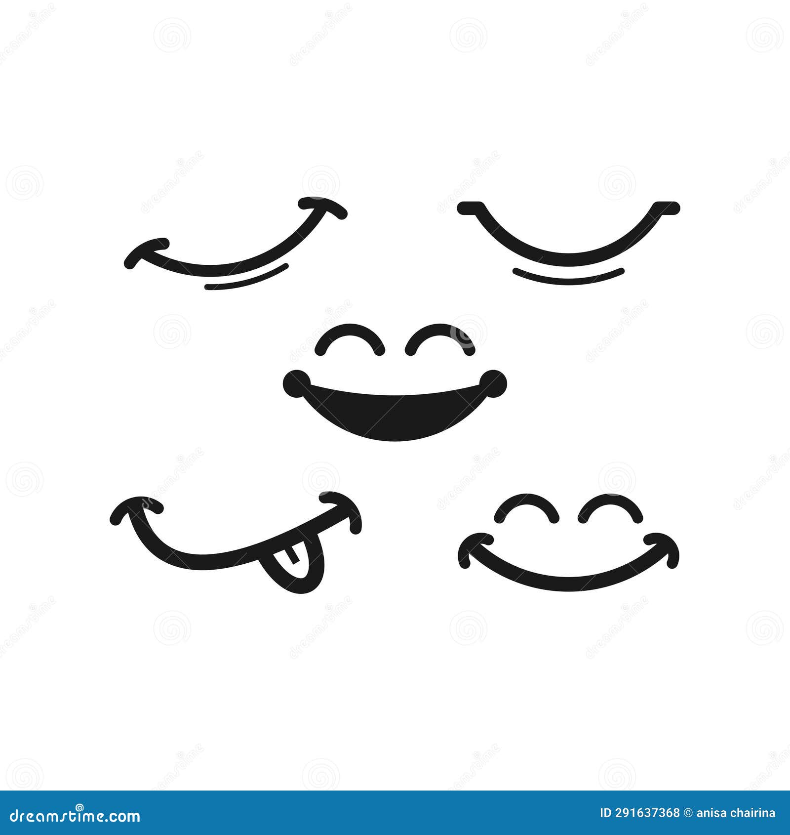 Smile Line Art Element Vector Design Stock Illustration - Illustration ...