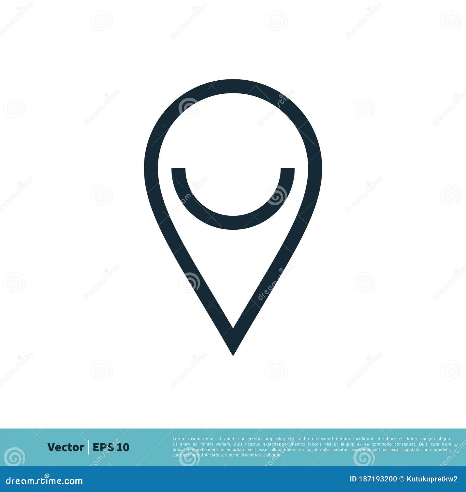 Smile Line Pointer / Pin Icon Vector Logo Template Illustration Design ...