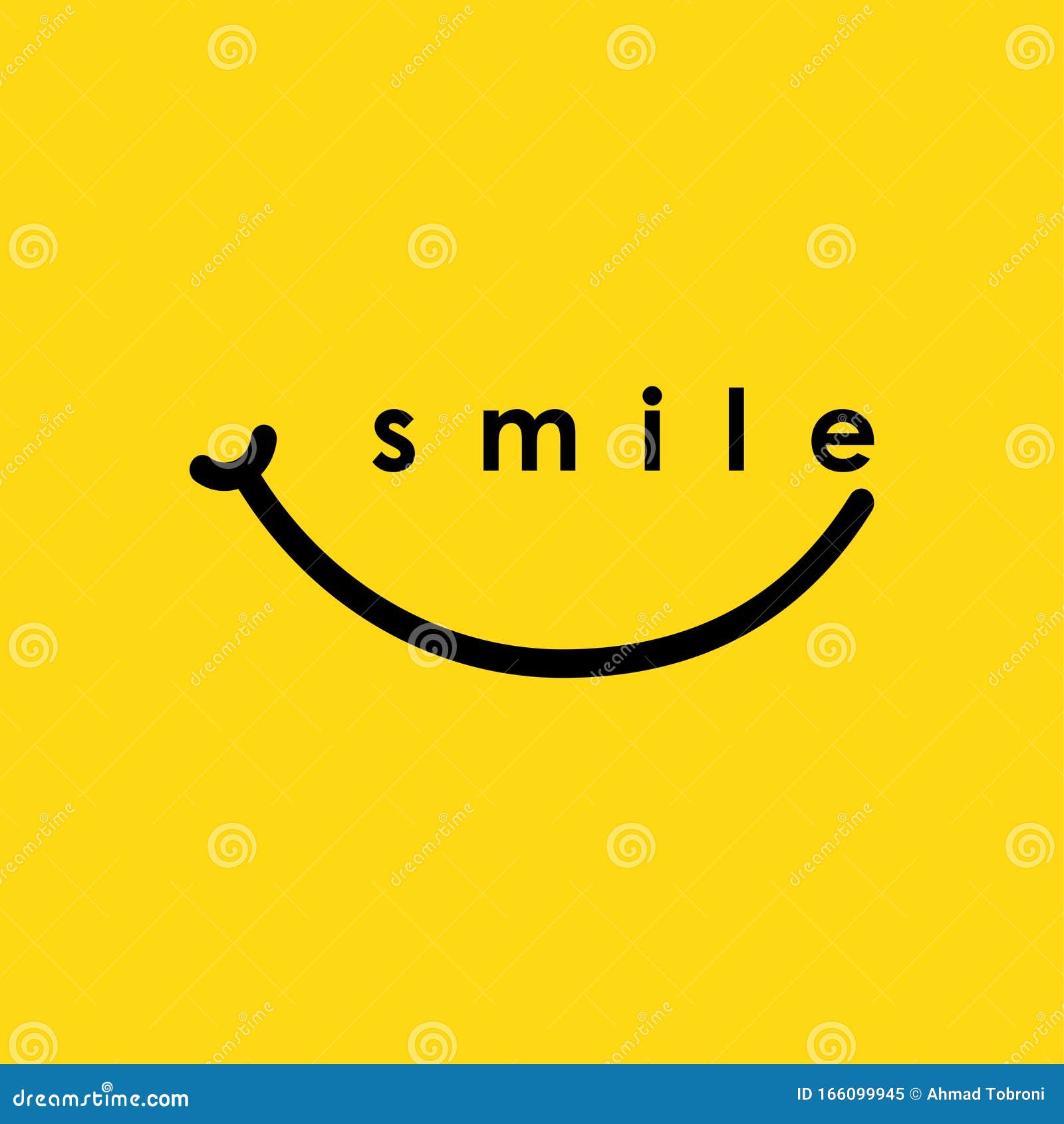 Smile Logo Typography Hand Drawn Sunshine Vector Illustration. Banner ...