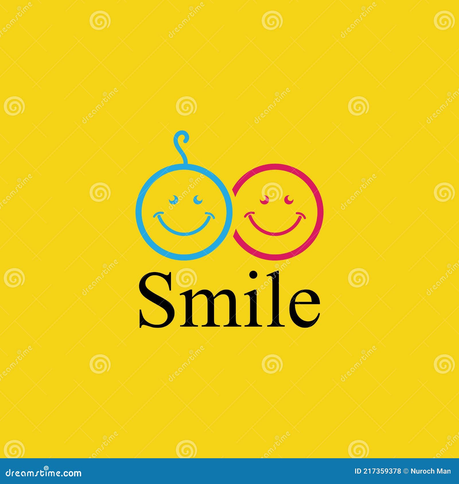 Smile Logo in Yellow Background Vector. Stock Vector - Illustration of ...