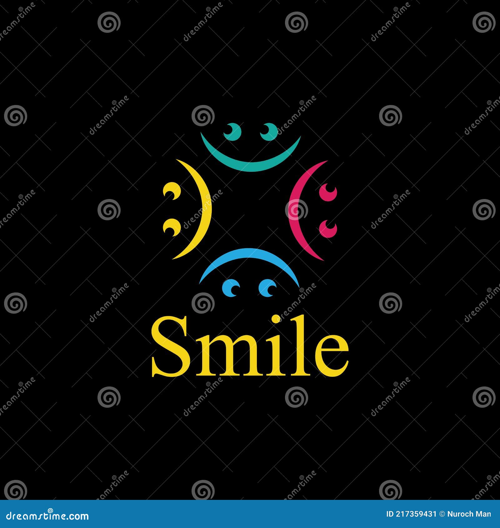 Smile Logo in Yellow Background Vector. Stock Vector - Illustration of ...