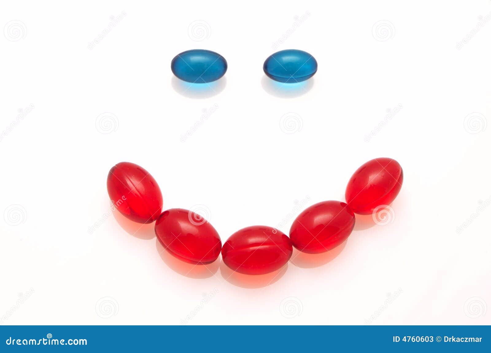 Smile Made of Blue and Red Capsules Stock Image - Image of disease ...