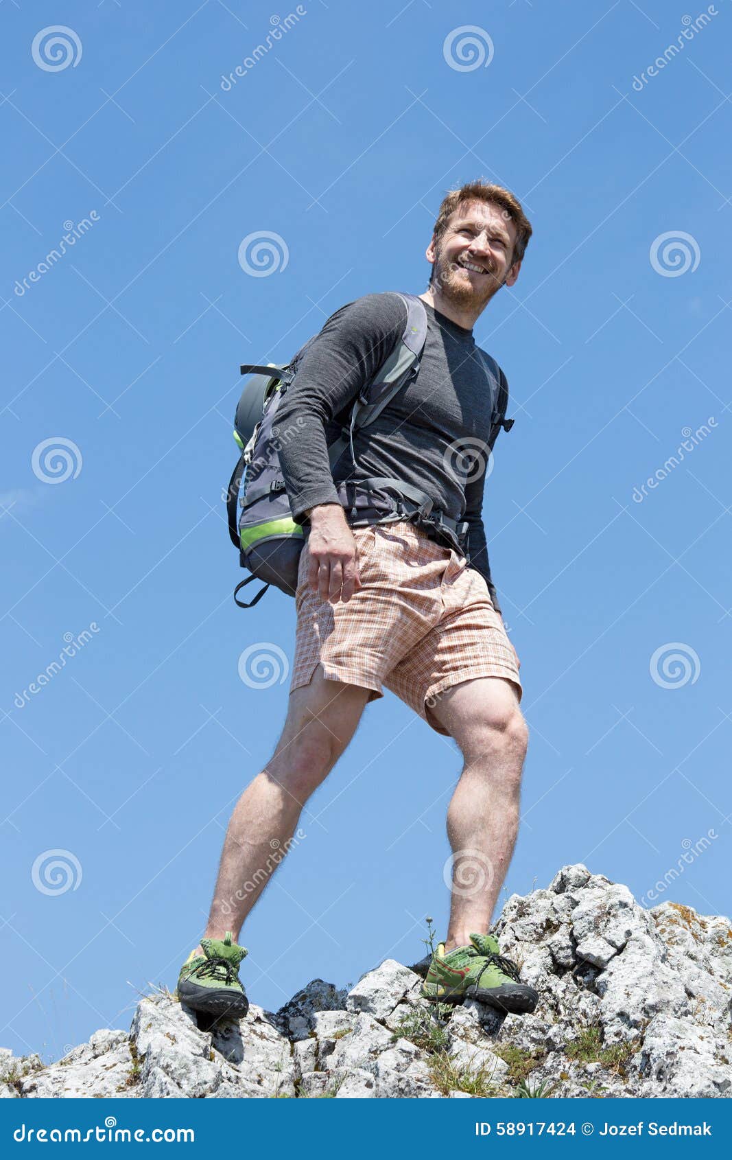 The Smile of Man on Tracking Stock Photo - Image of hard, nature: 58917424