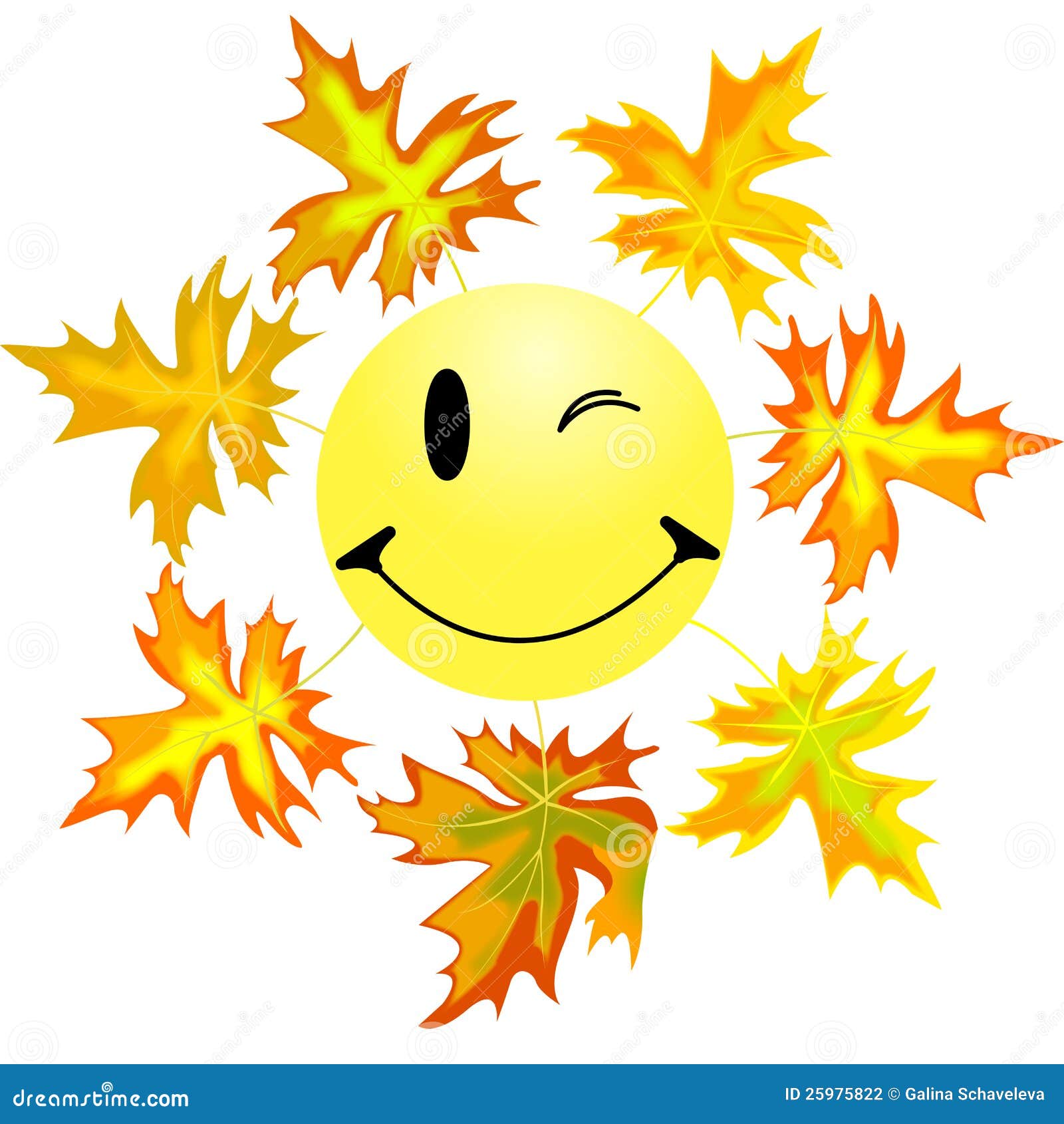 Smile and maple leaf 1 stock vector. Illustration of botany - 25975822