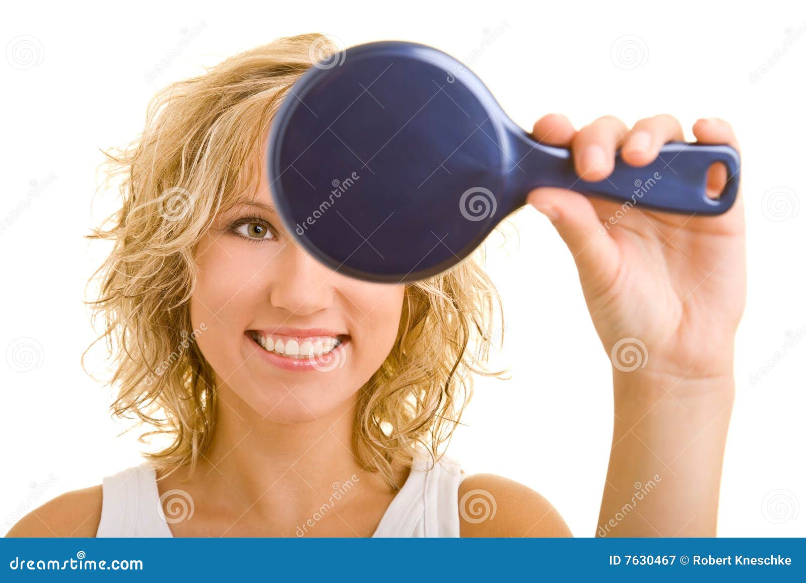 Smile in the mirror stock image. Image of front, hand - 7630467