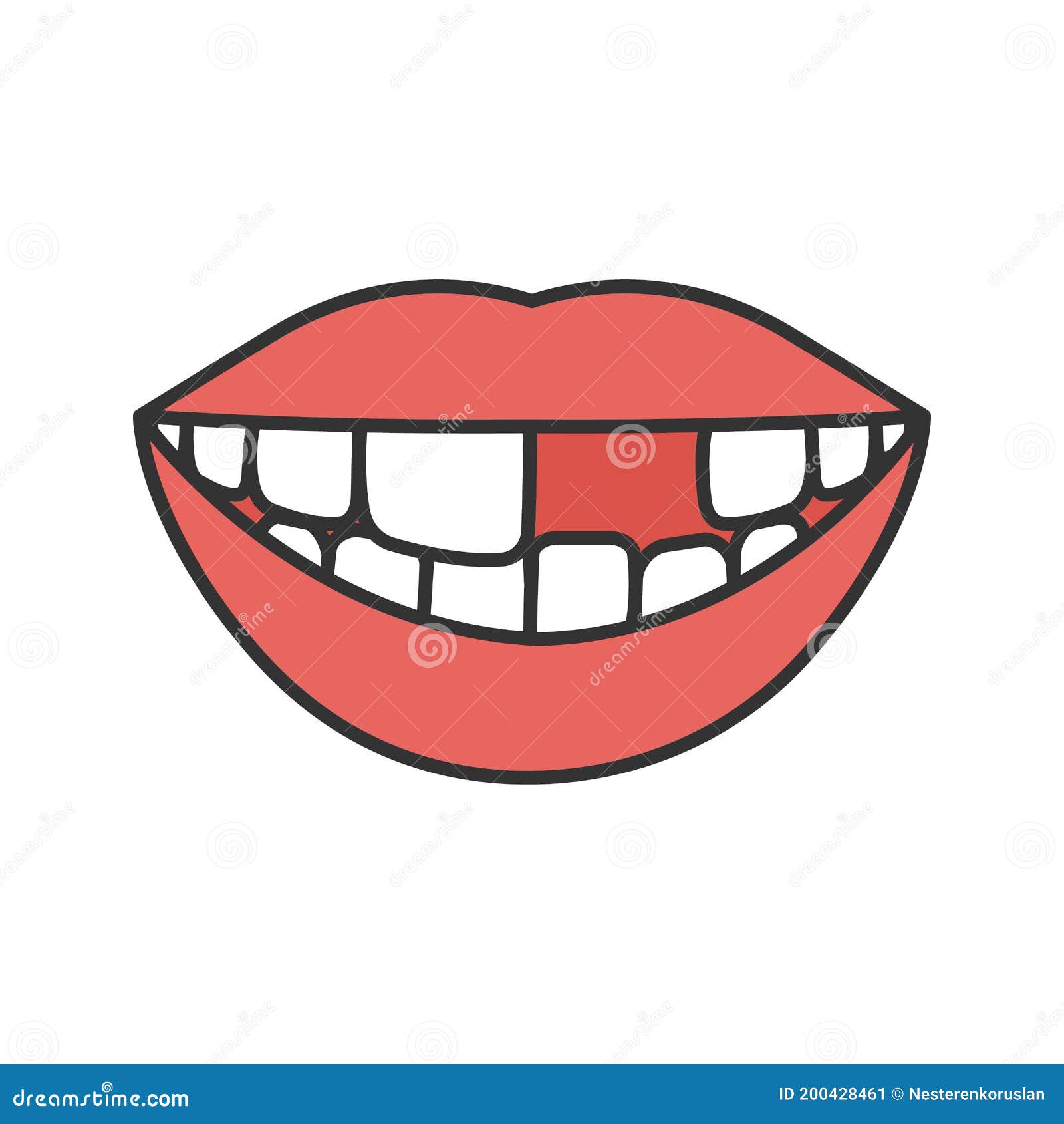 Open Mouth With Missing Teeth. Vector Illustration | CartoonDealer.com ...