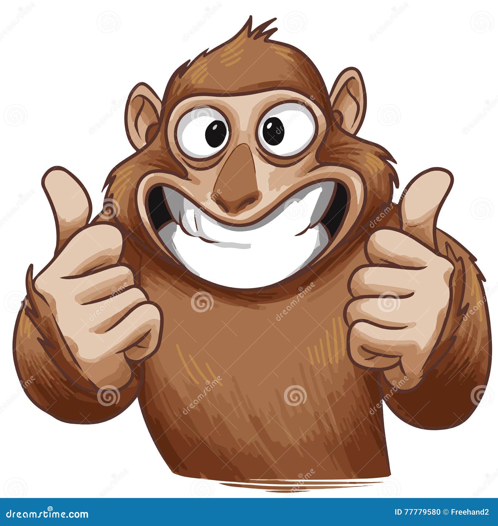 Smile Monkey stock vector. Illustration of funny, chimpanzees - 77779580