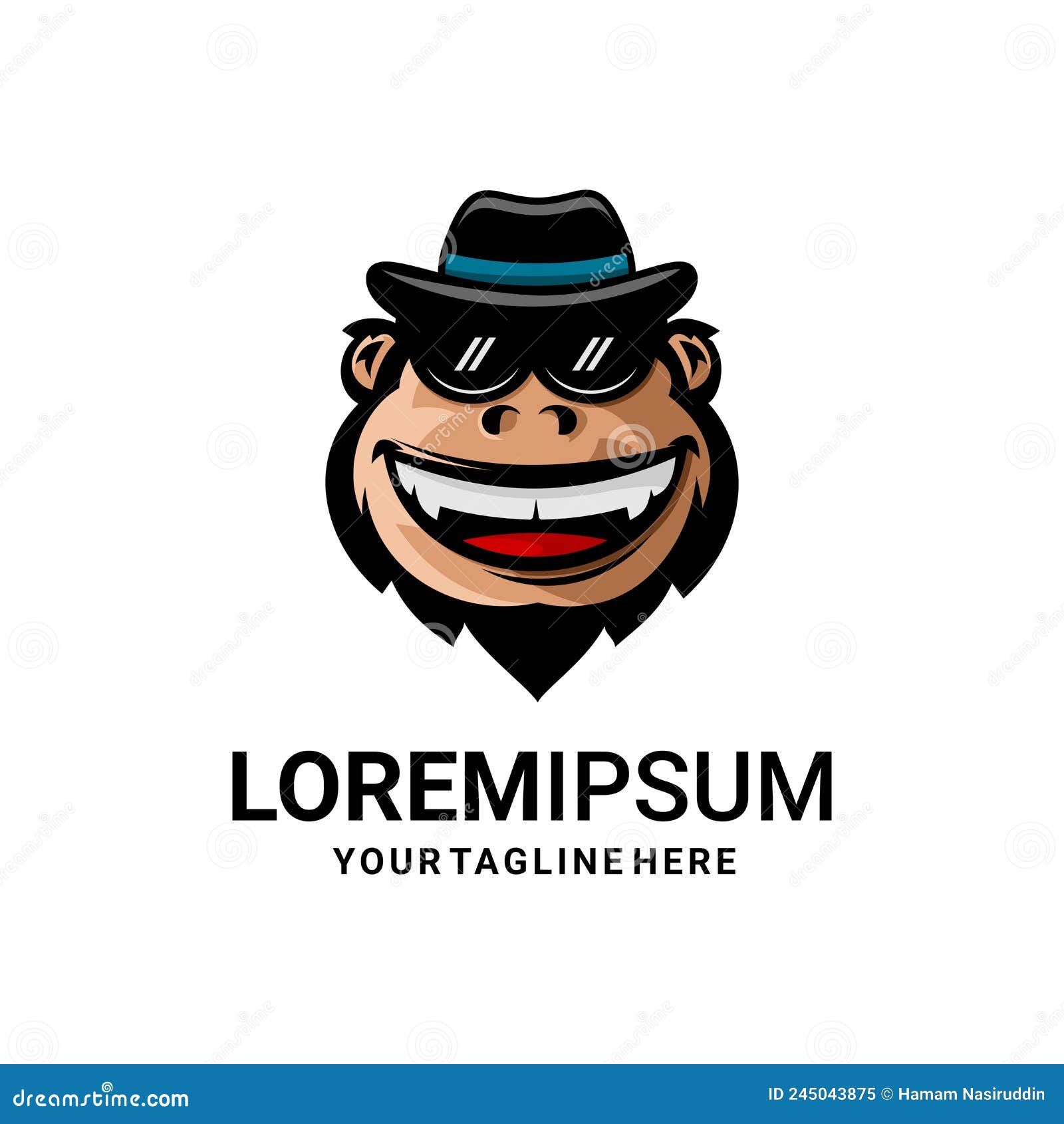 Smile monkey vector stock vector. Illustration of head - 245043875