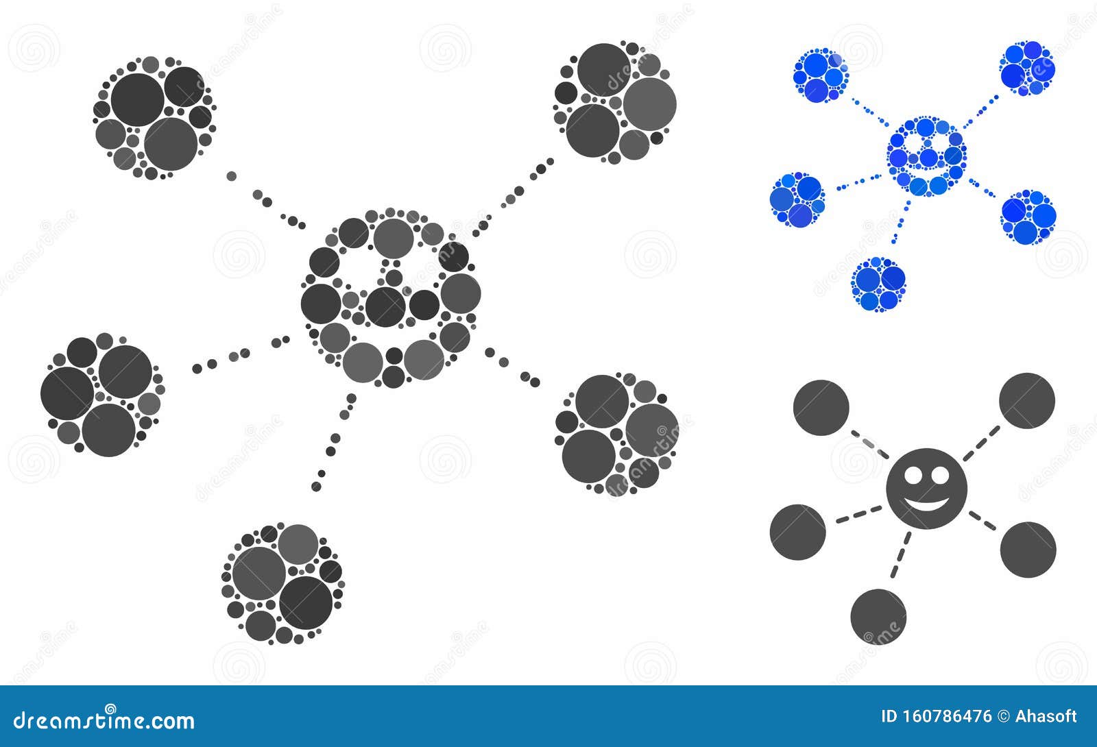 Smile Network Mosaic Icon of Round Dots Stock Vector - Illustration of ...