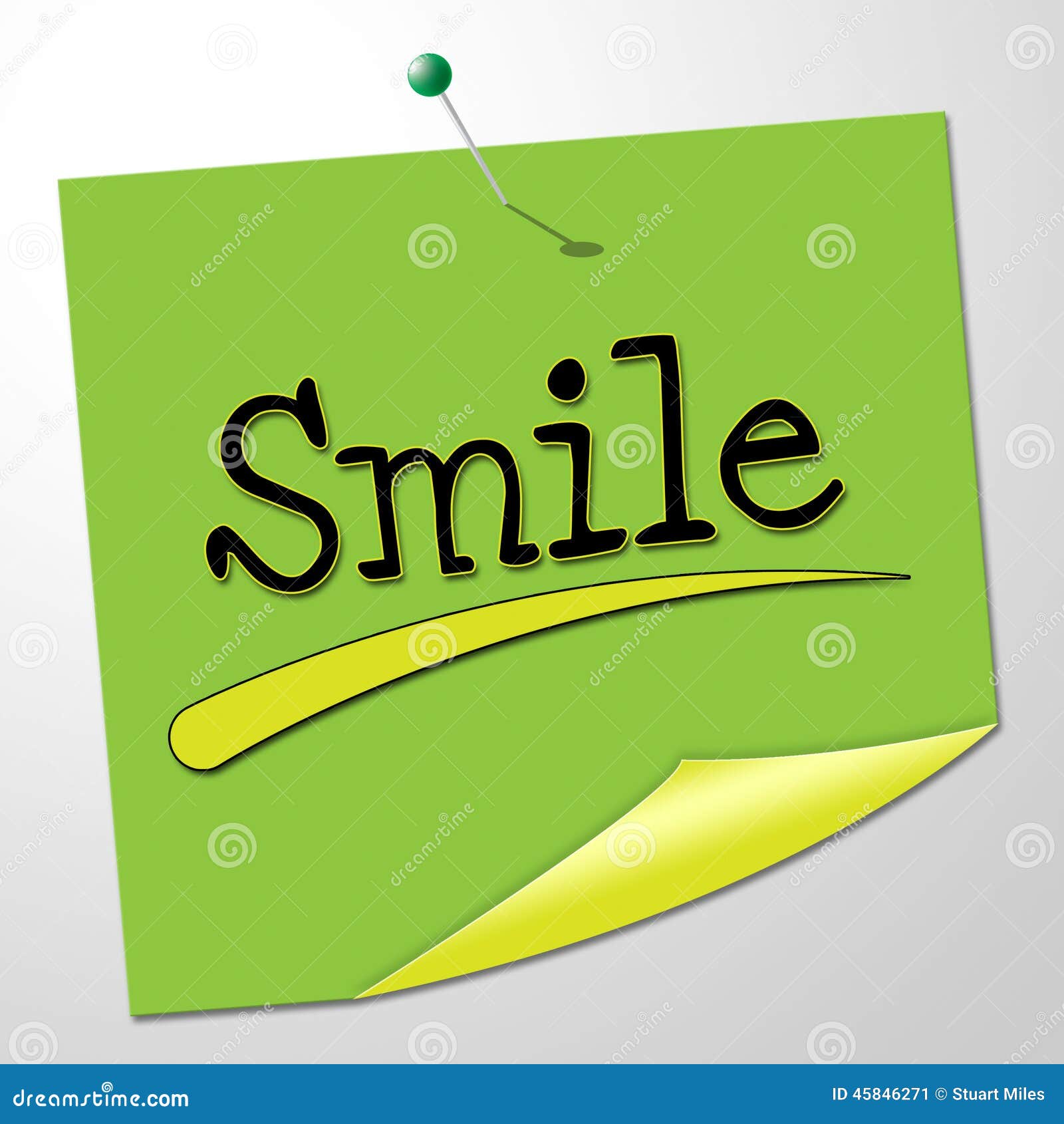Smile Note Shows Happy Optimism and Correspondence Stock Illustration ...
