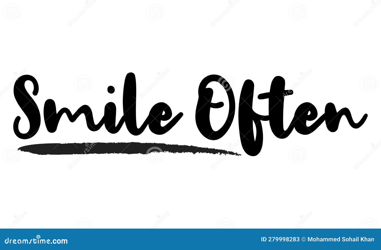 Smile Often Stylish Typography Text Lettering Phrase Vector Design ...