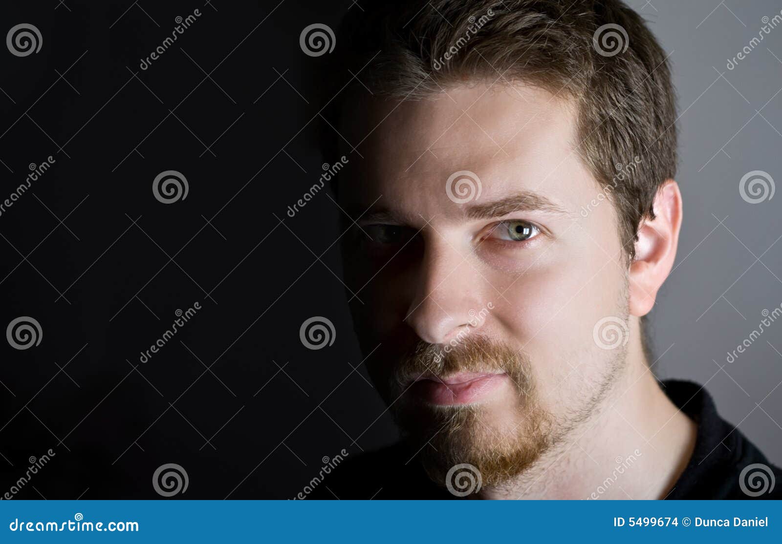 Smile of One Young Man in the Shadow Stock Photo - Image of portrait ...