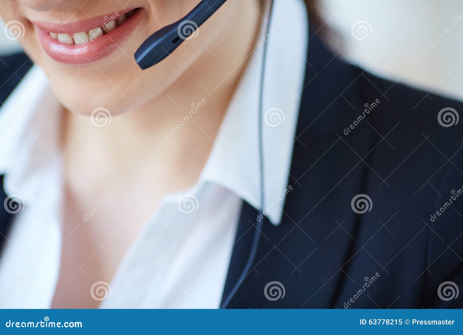 Smile of operator stock image. Image of face, toothy - 63778215