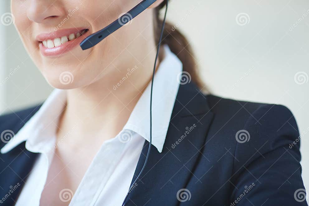 Smile of operator stock image. Image of lips, customer - 58736905