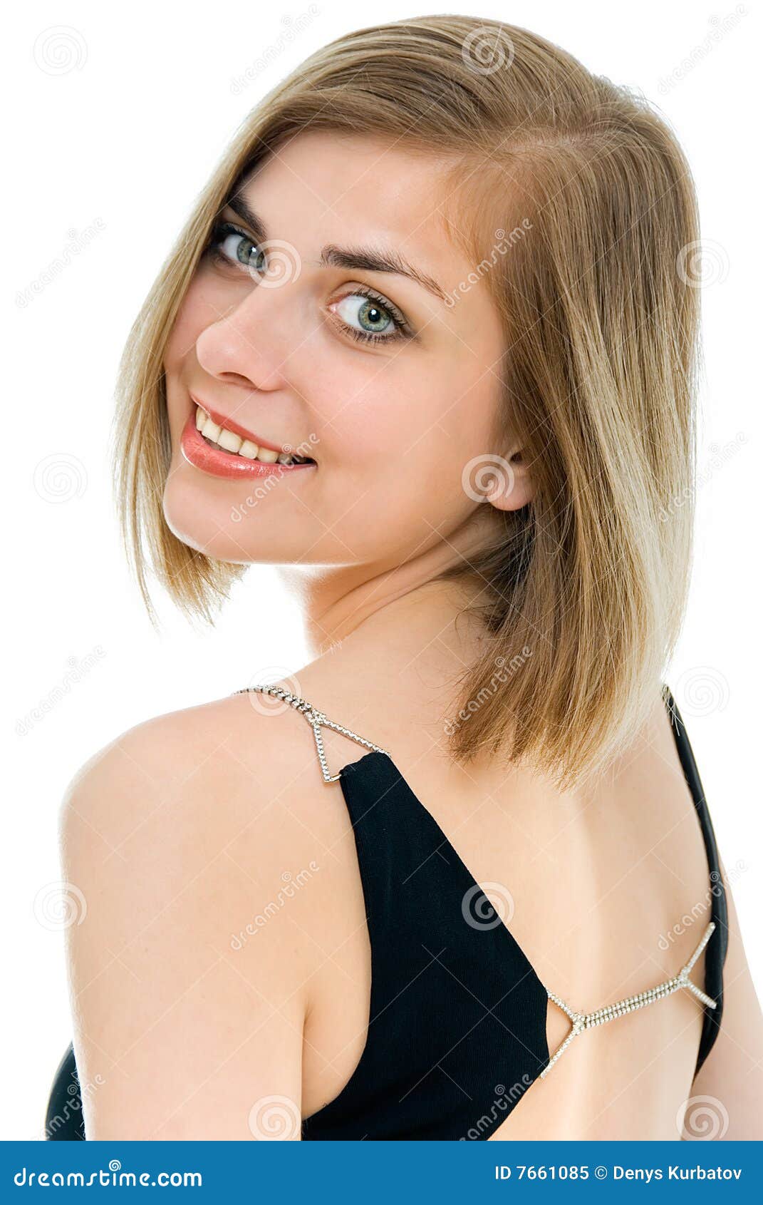 Smile over shoulder stock image. Image of good, expression - 7661085