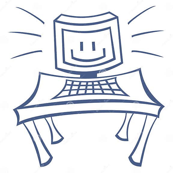 Smile on pc screen stock vector. Illustration of cartoon - 27552908