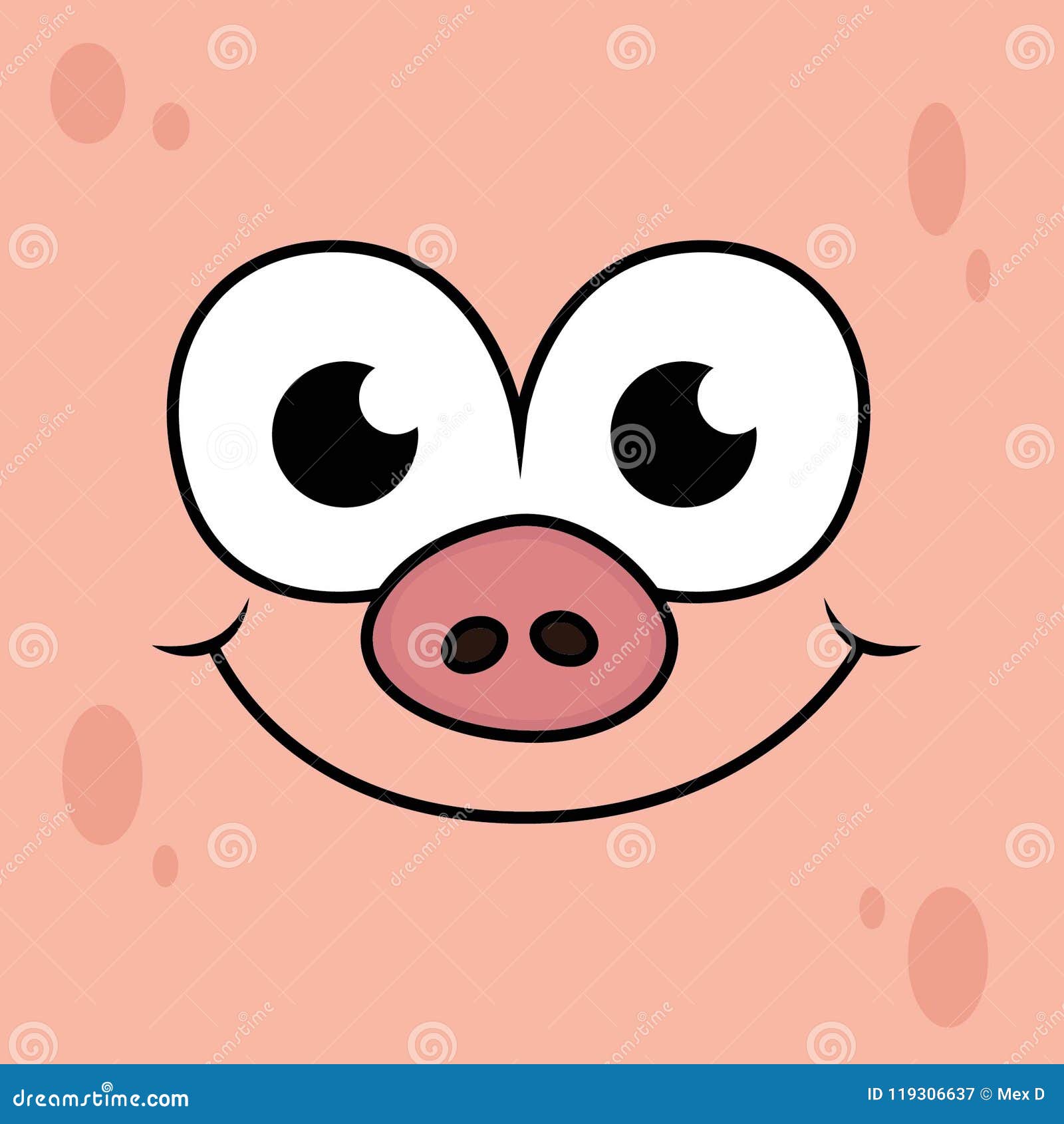 Smile pig expression stock illustration. Illustration of cartoon ...