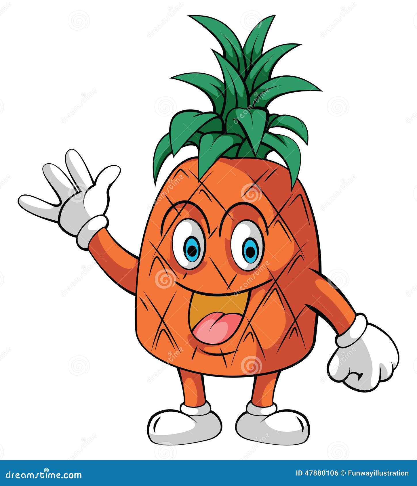 Smile pineapple stock vector. Illustration of background - 47880106