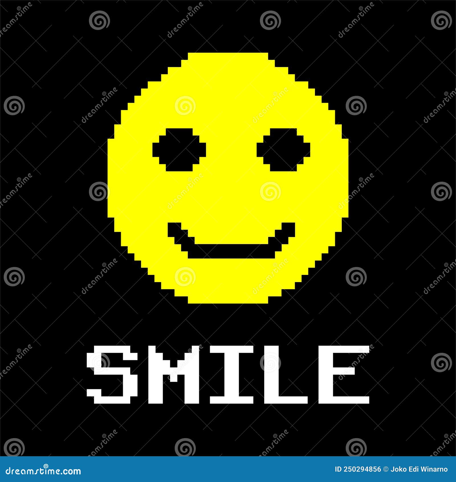 Smile pixel emoticon stock vector. Illustration of presentation - 250294856