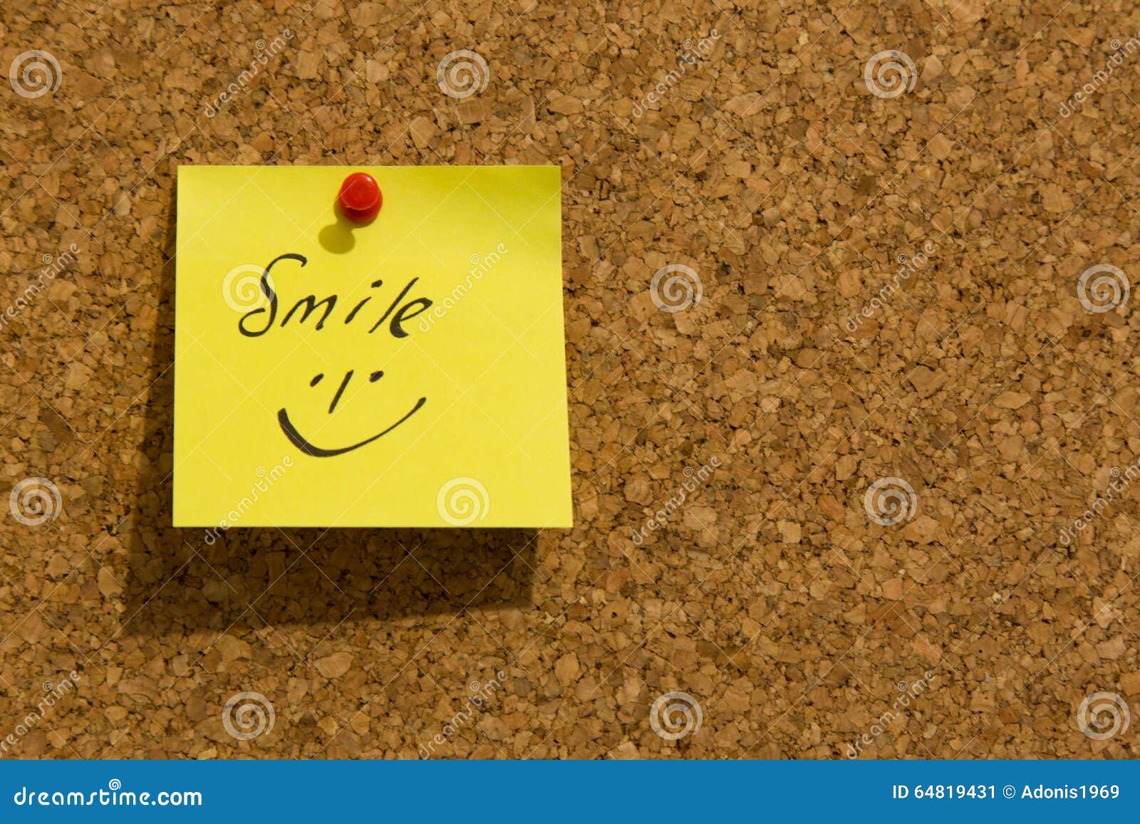 Smile on a post-it note stock image. Image of sticky - 64819431