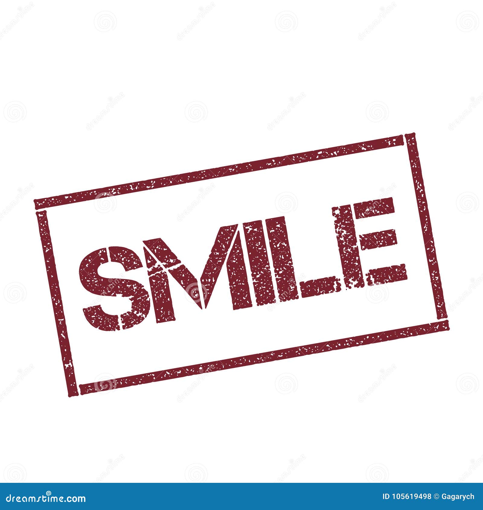 Smile rectangular stamp. stock vector. Illustration of rubber - 105619498