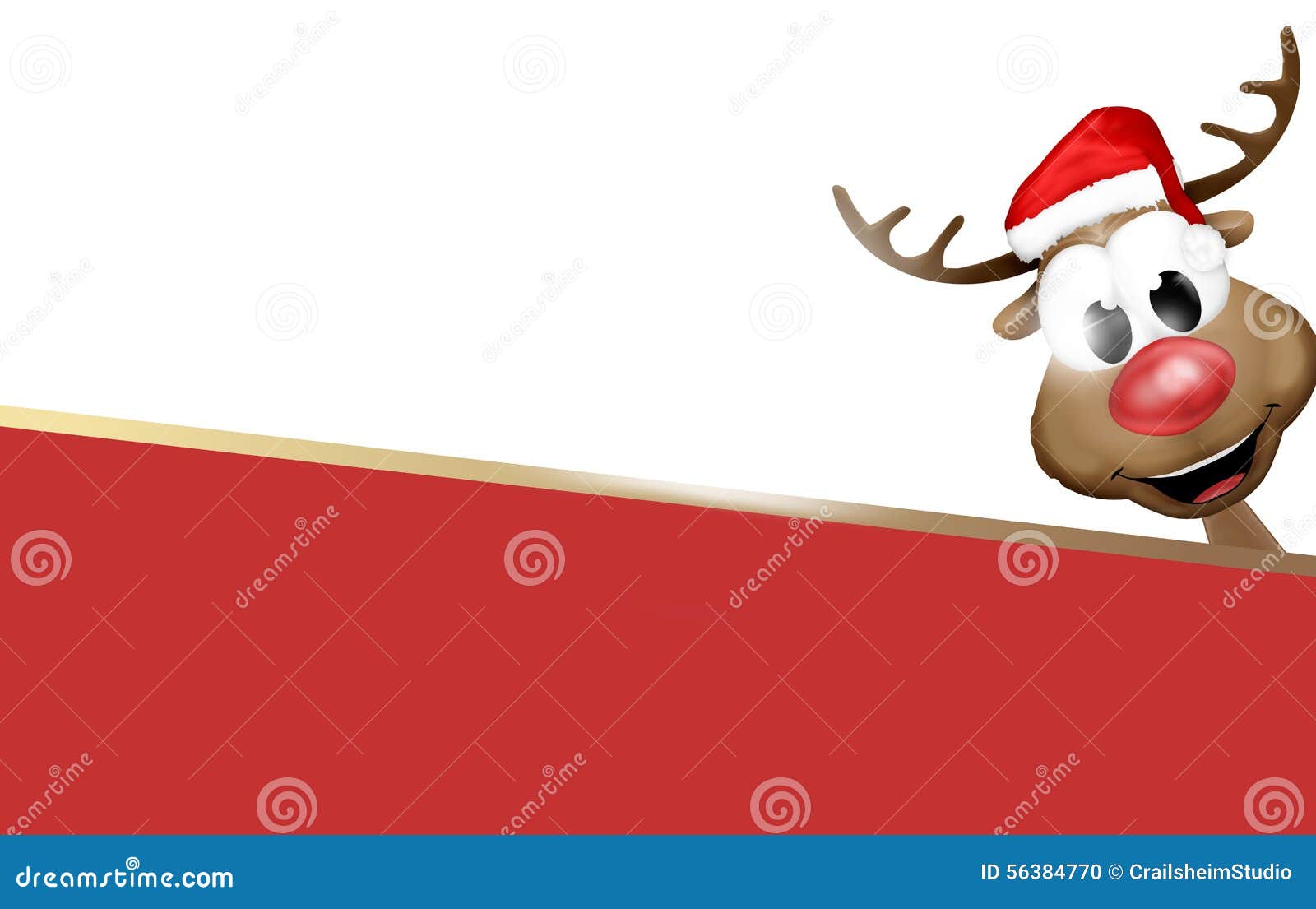 Smile Reindeer Red Bottom Design Stock Illustration - Illustration of ...