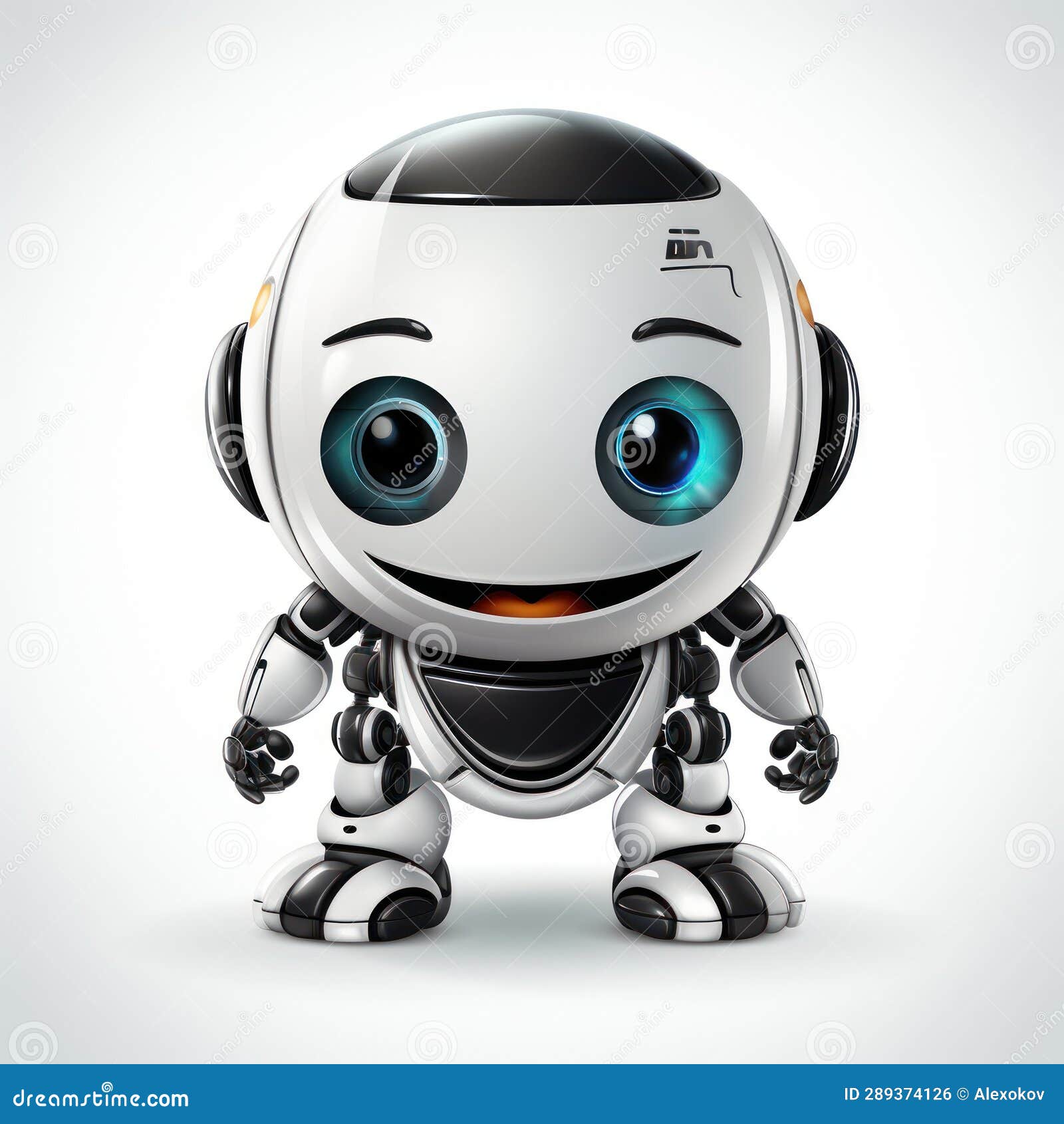 Smile Robot Chat Line Black and White Icon AI Generated Stock ...