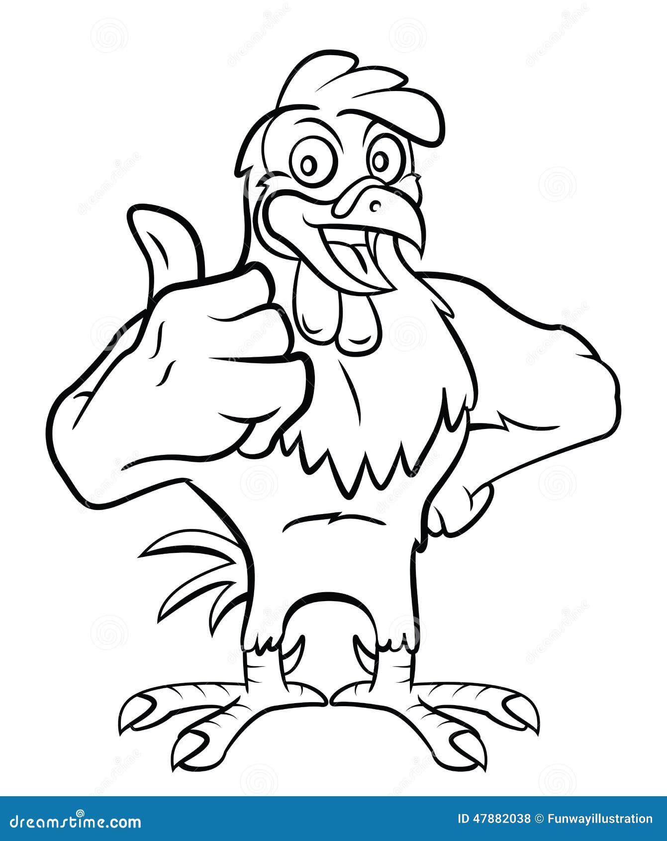 Smile Rooster with Thumb Up Stock Vector - Illustration of cute, wing ...