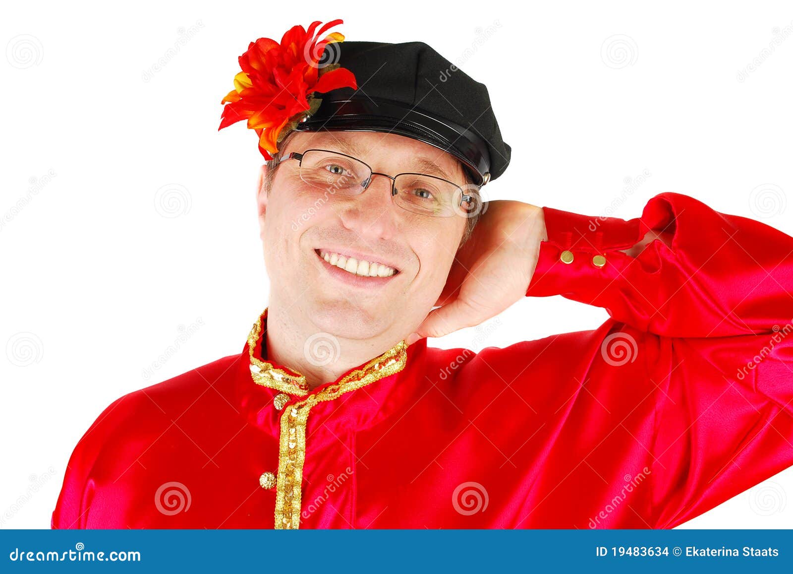 Smile russian dancer. stock photo. Image of flower, kozak - 19483634