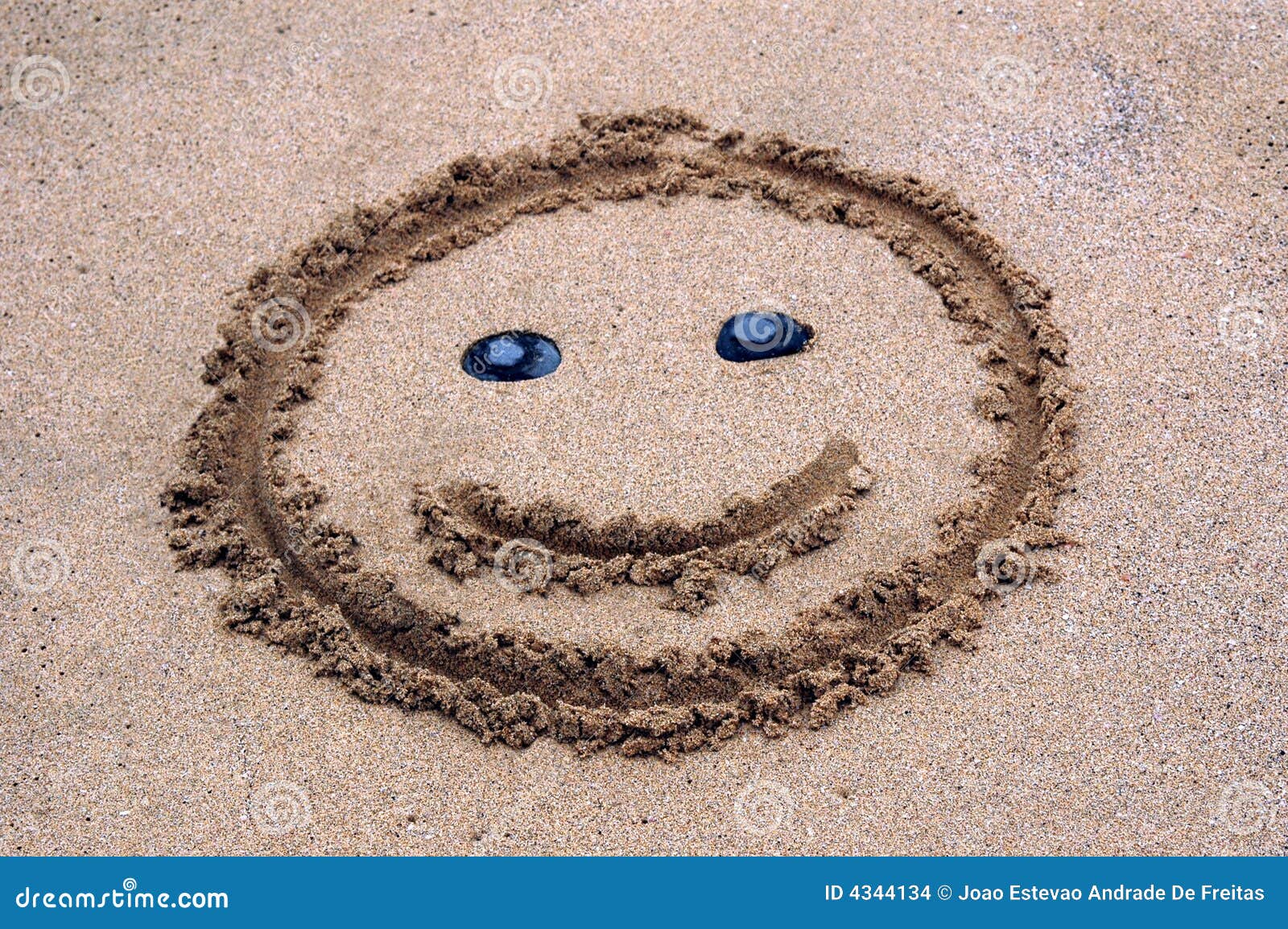 A smile in the sand stock photo. Image of humor, smiling - 4344134
