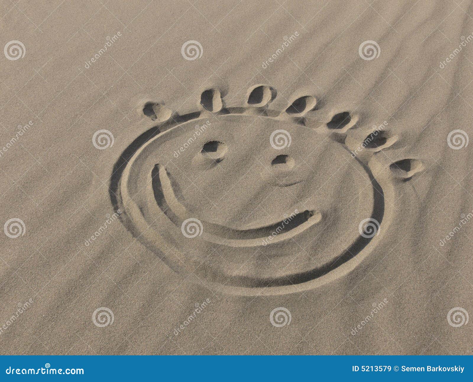 Smile on the sand stock illustration. Illustration of playful - 5213579