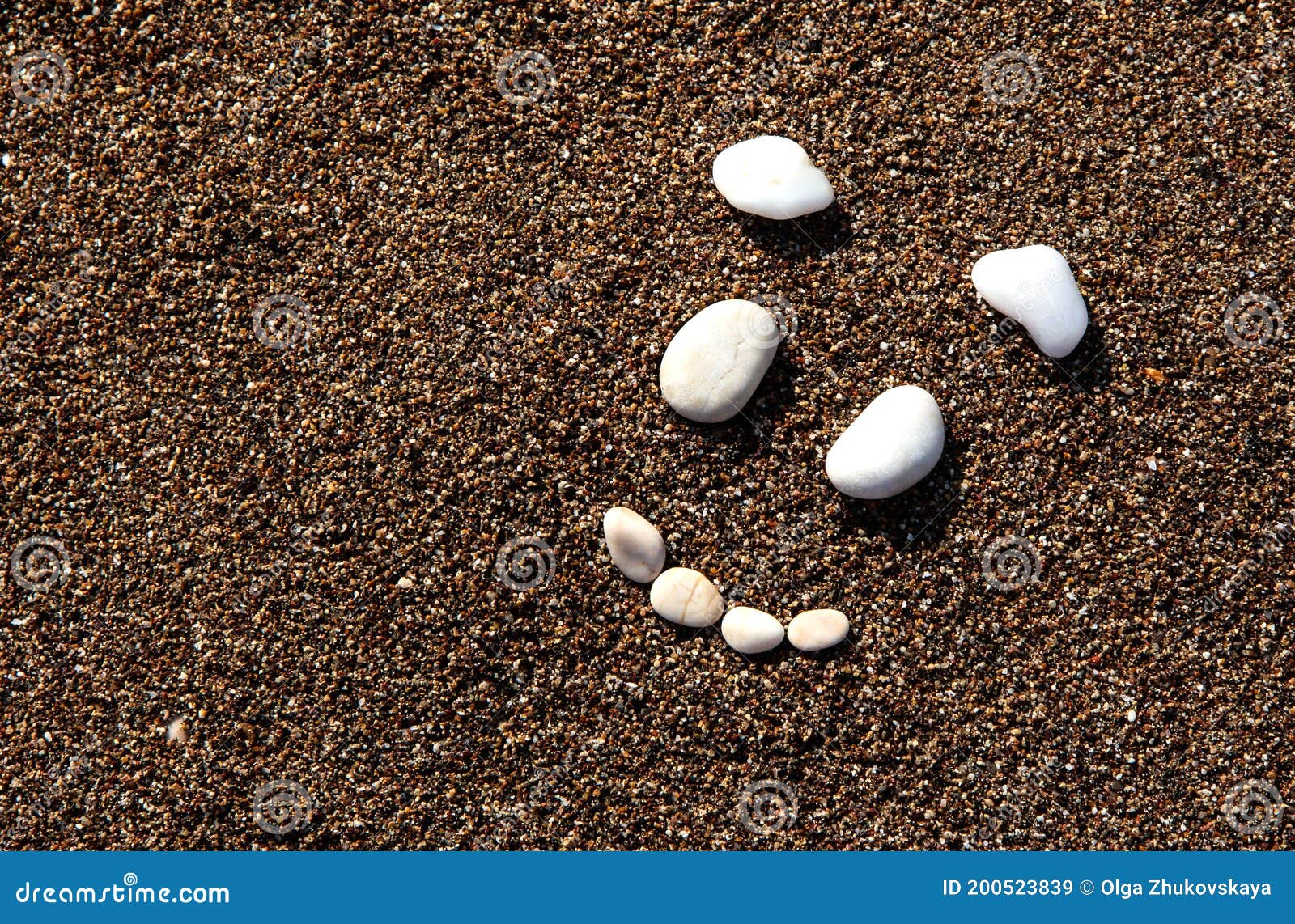 Smile on the Sand. Funny Face Stock Image - Image of pebbles, holiday ...