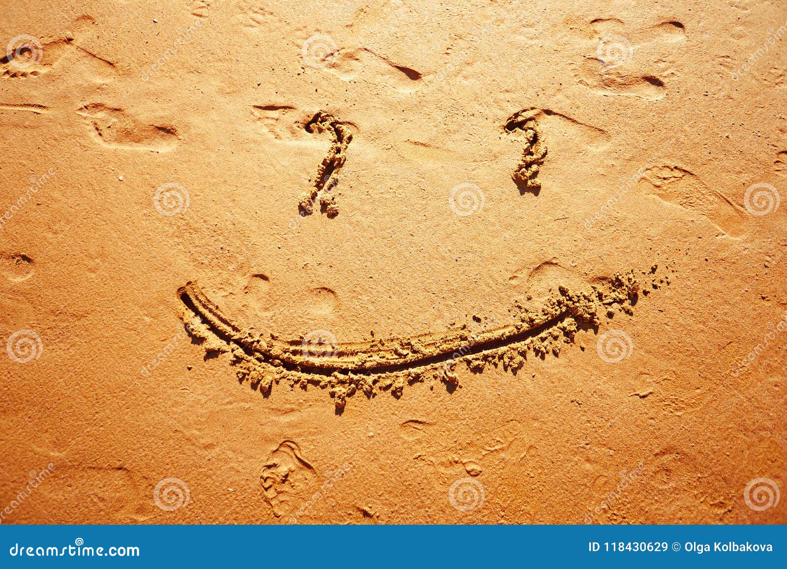 Smile on the sand stock image. Image of attitude, icon - 118430629