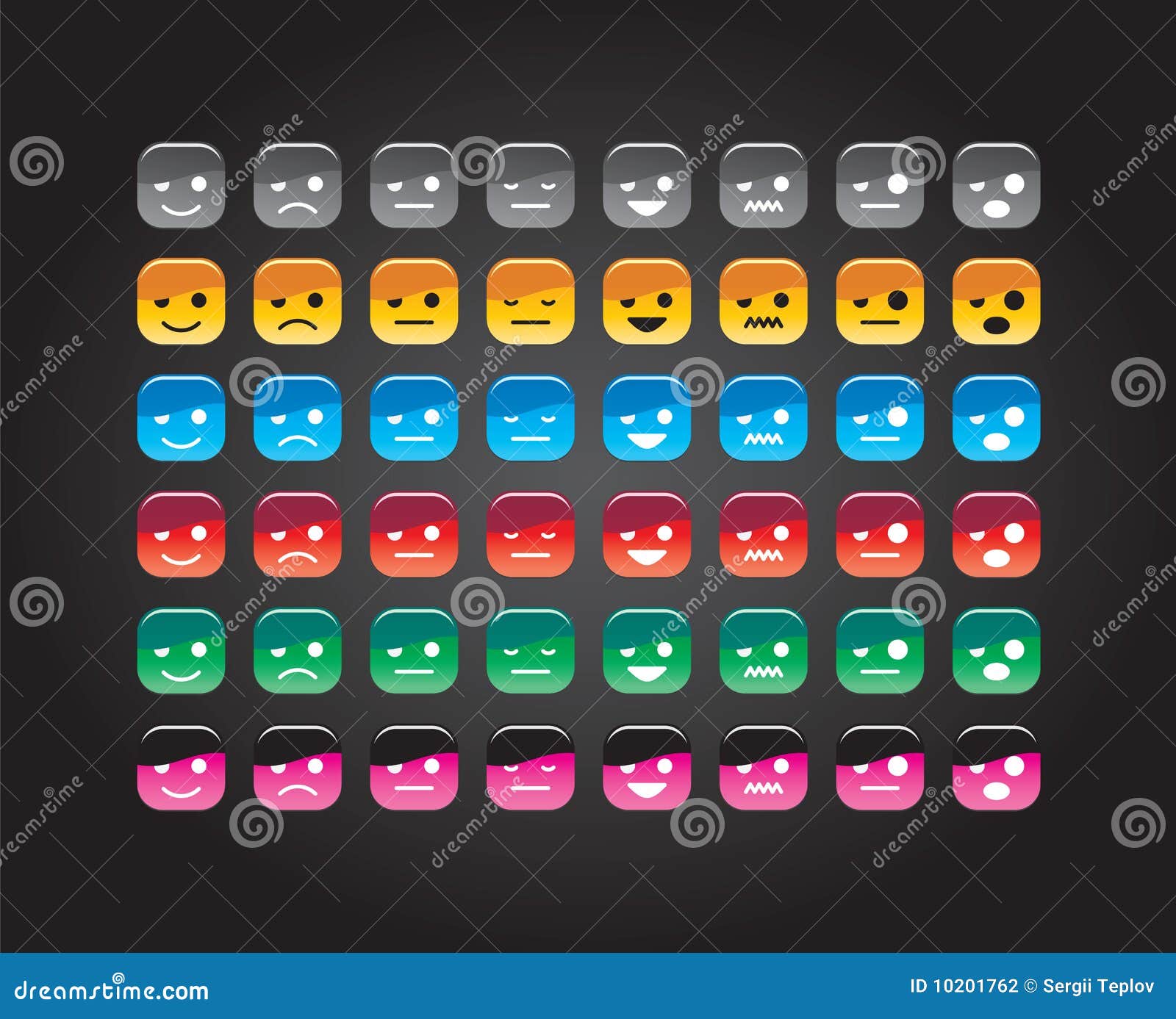 Smile_set_01 stock vector. Illustration of cheerful, smiling - 10201762