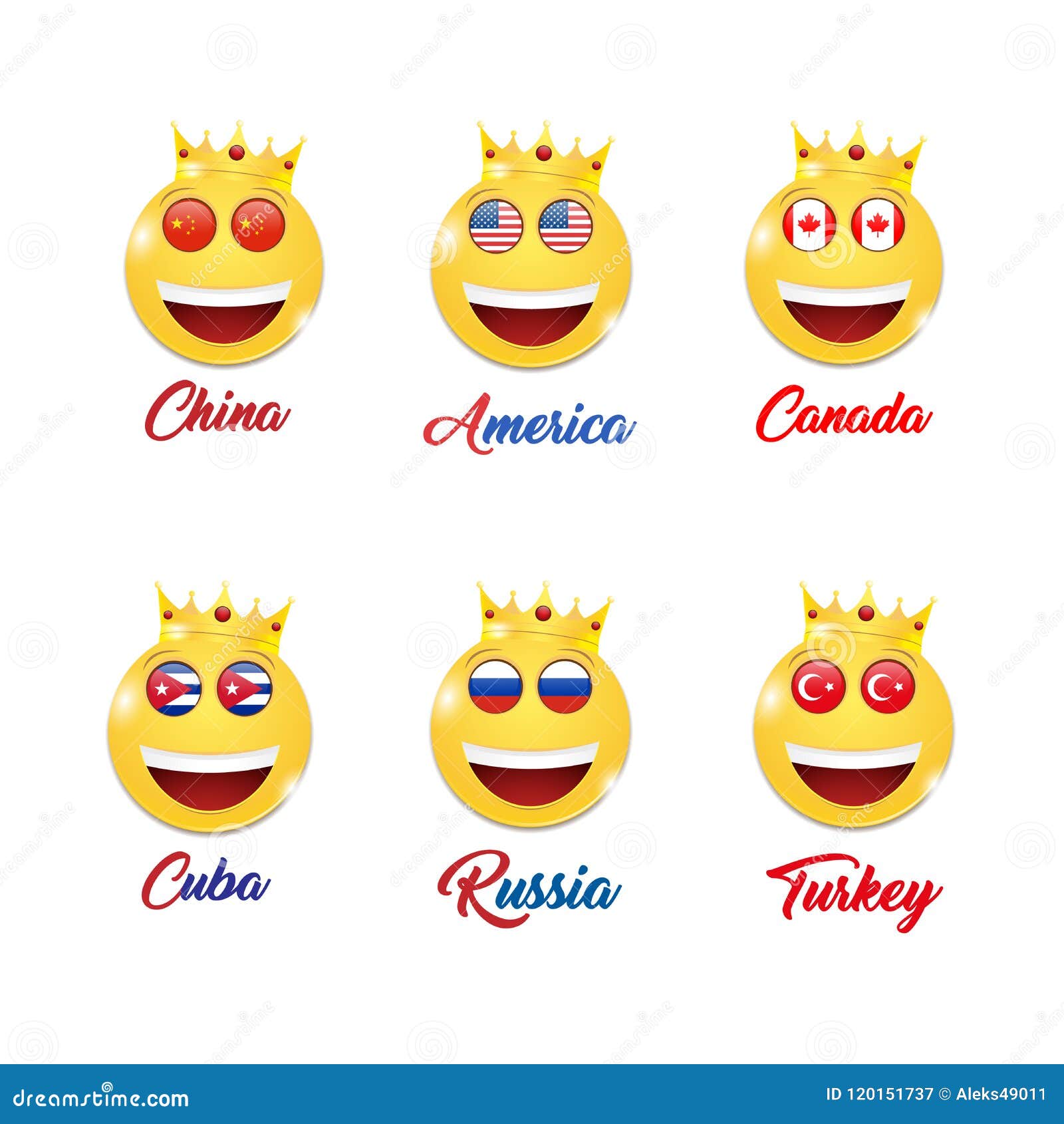 Smile Set, Vector .Smiling Faces ,icon Set .Set of Flags of Different ...