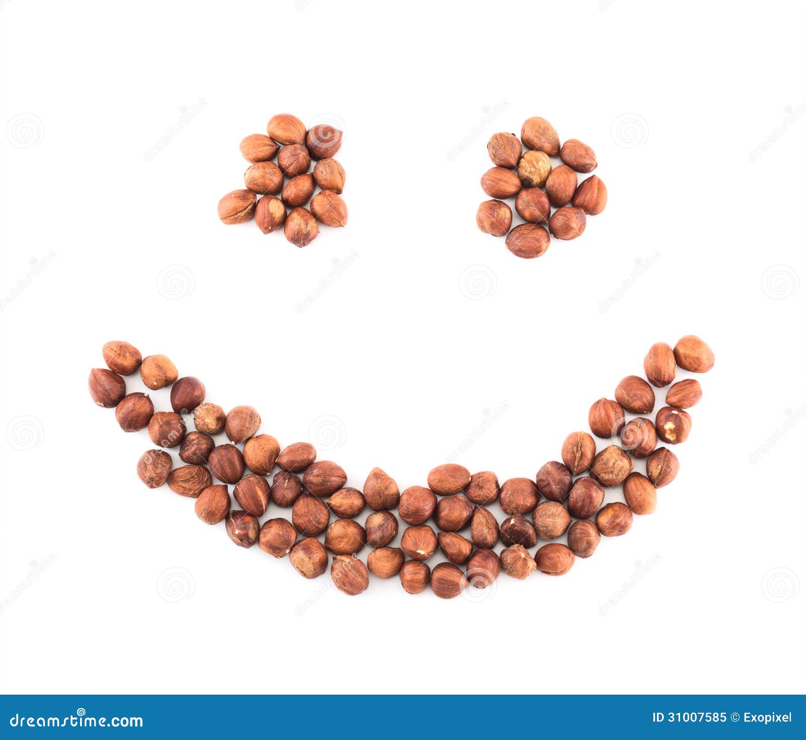 Smile Shape Made of Hazelnuts Isolated Stock Image - Image of open ...