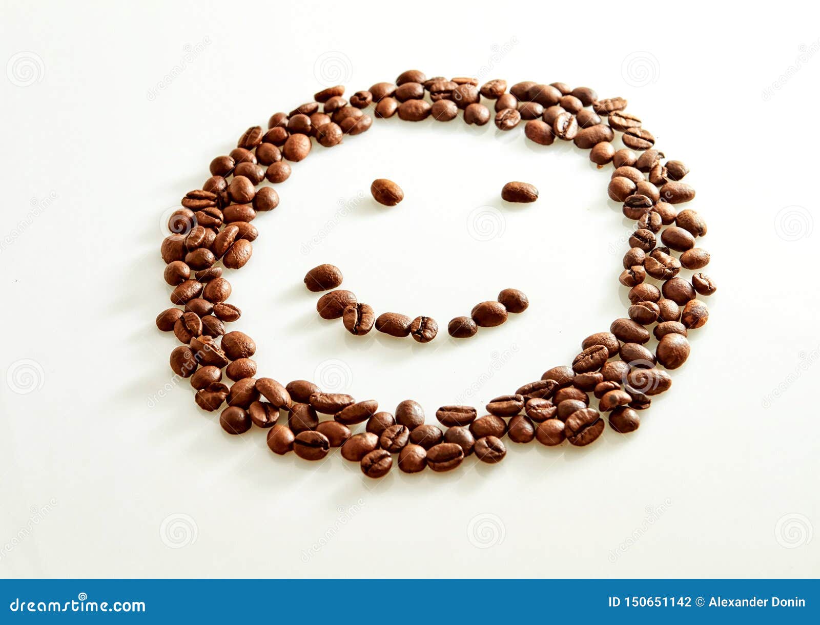 Smile Shaped Coffee Beans Isolated on White Stock Photo - Image of ...