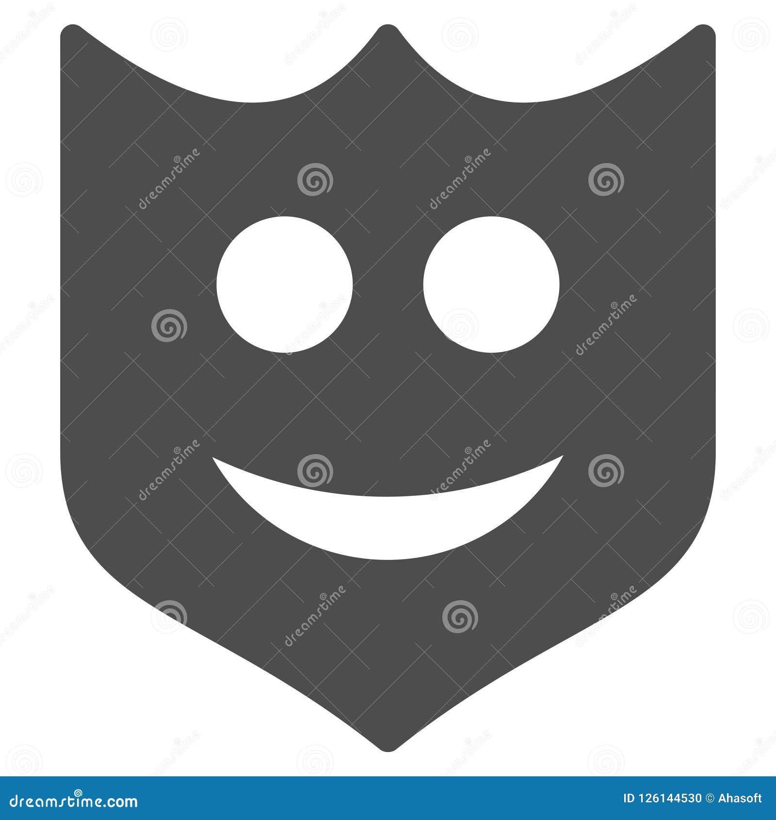 Smile Shield Flat Icon stock vector. Illustration of emotion - 126144530