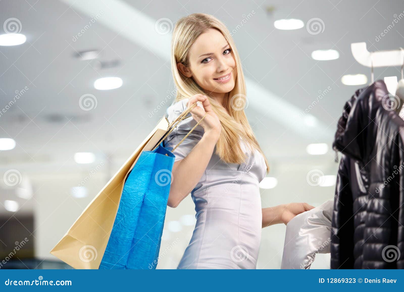 Smile in shop stock image. Image of consumerism, hair - 12869323