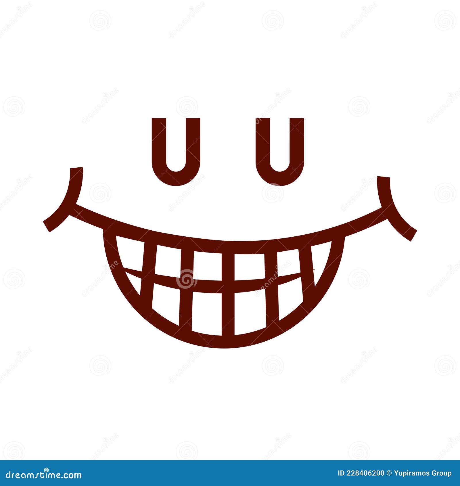 Smile showing teeth stock vector. Illustration of icon - 228406200