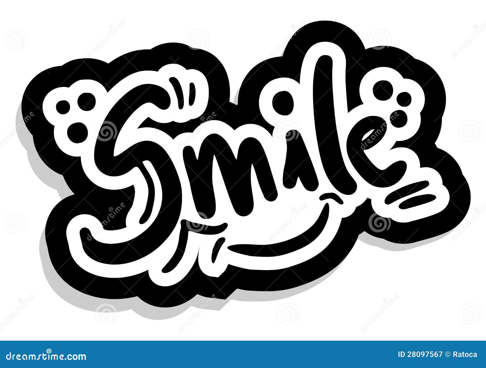 Smile sticker stock vector. Illustration of white, vector - 28097567