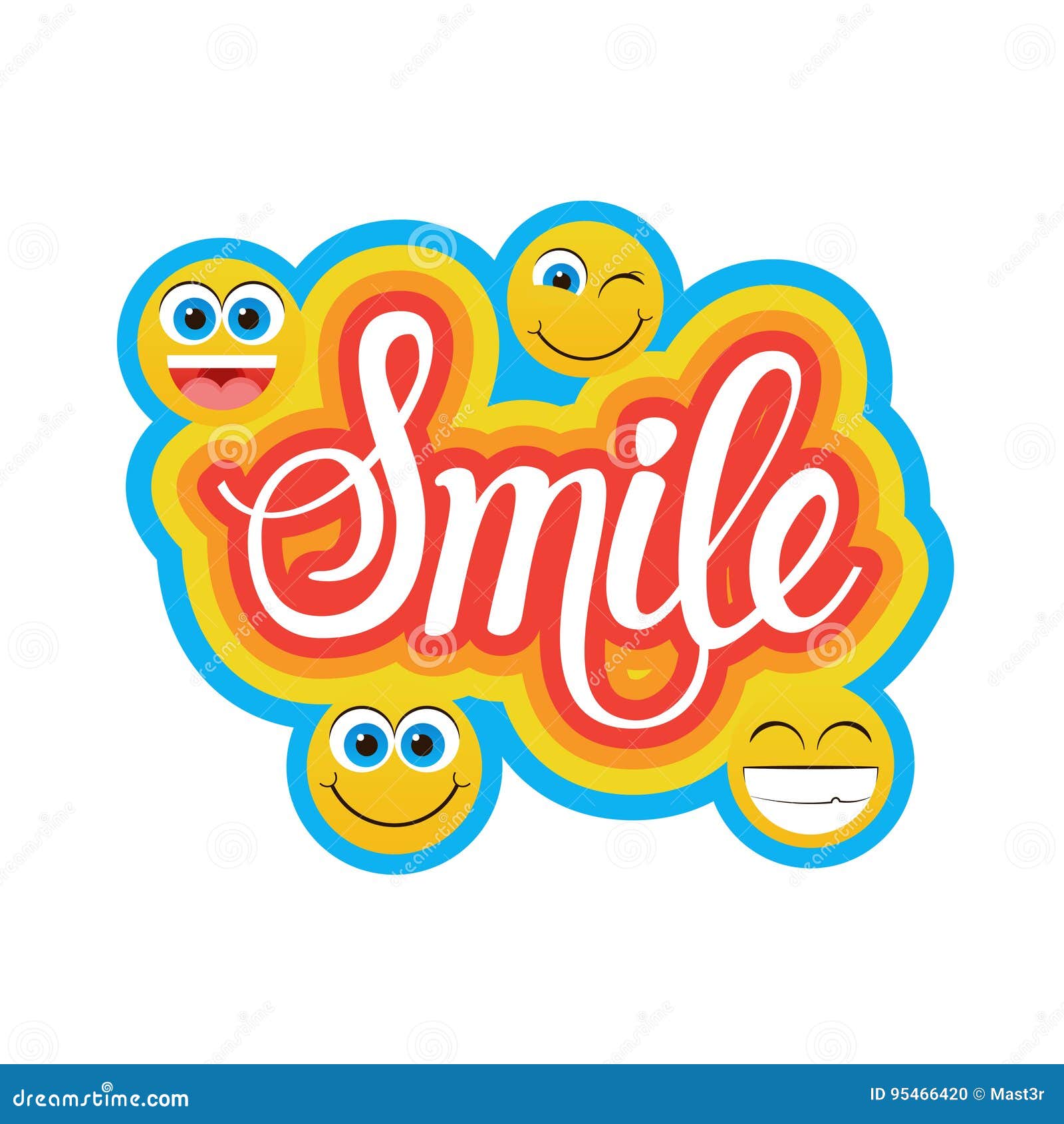 Smile Sticker Social Media Network Message Badges Design Stock Vector ...