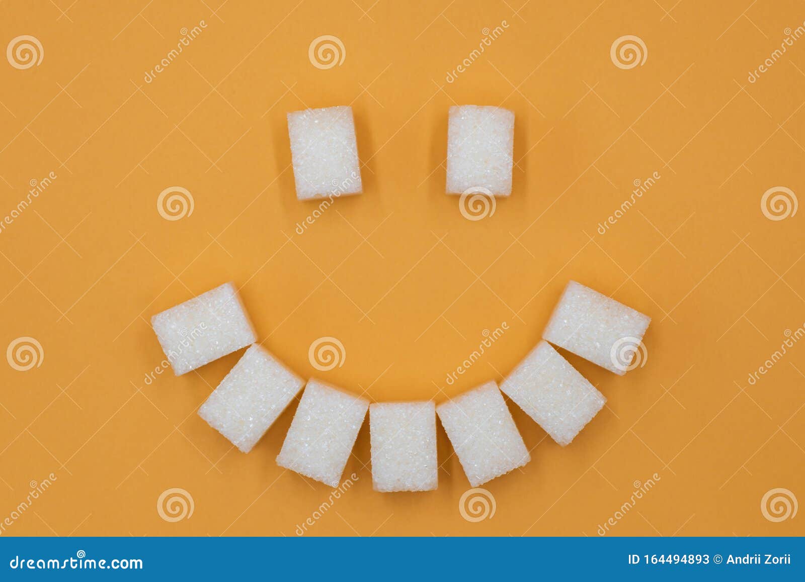 Smile Symbol, Composed of Cubes of Sugar. Concept of Sugar Leading To ...