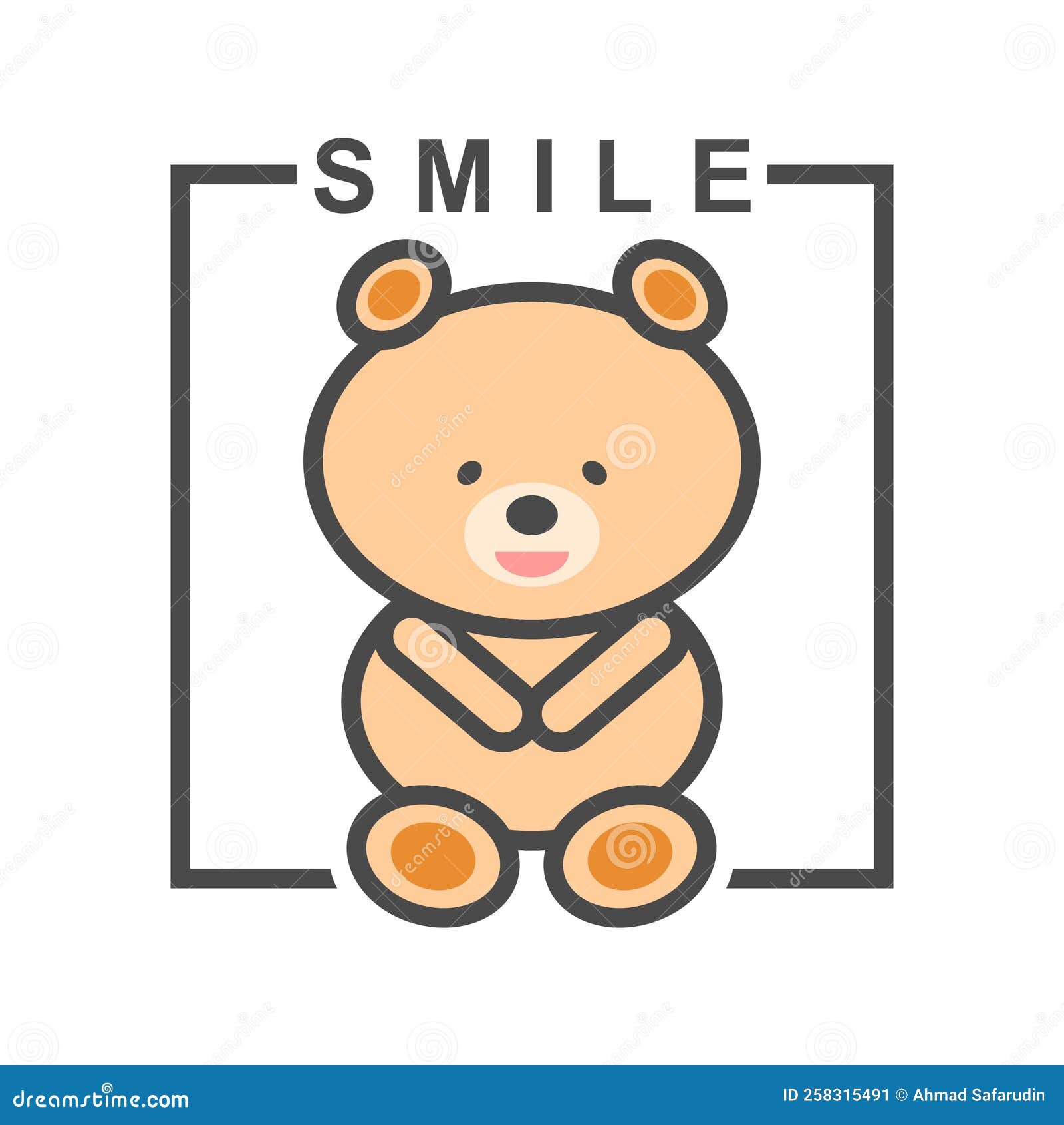 Smile Teddy Bear Isolated on White Background Stock Vector ...