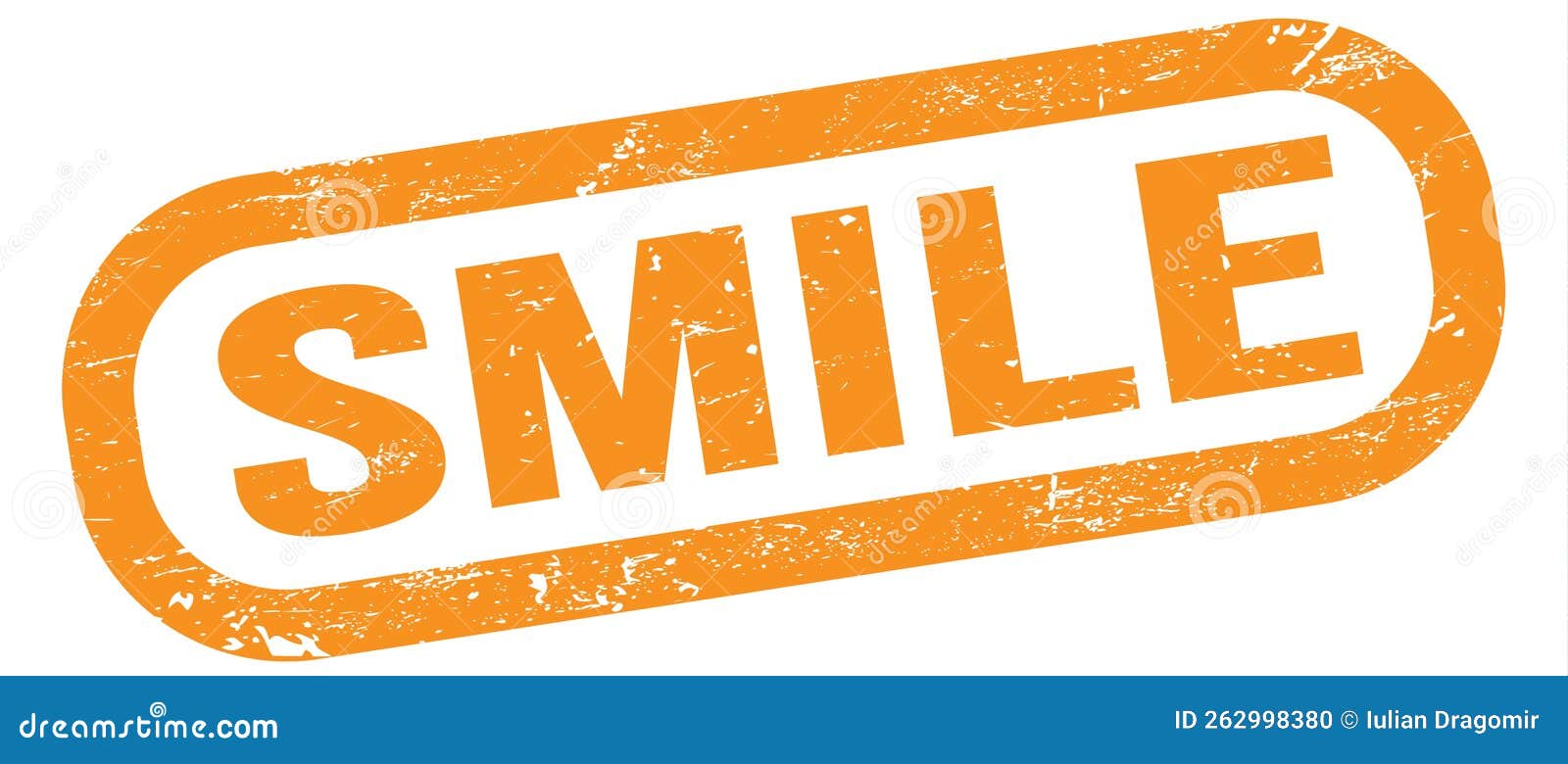 SMILE, Text on Orange Rectangle Stamp Sign Stock Illustration ...