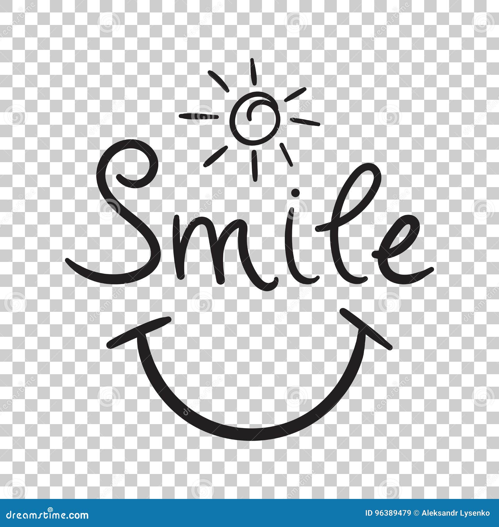 Smile Text Vector Icon. Hand Drawn Illustration On Isolated Back ...