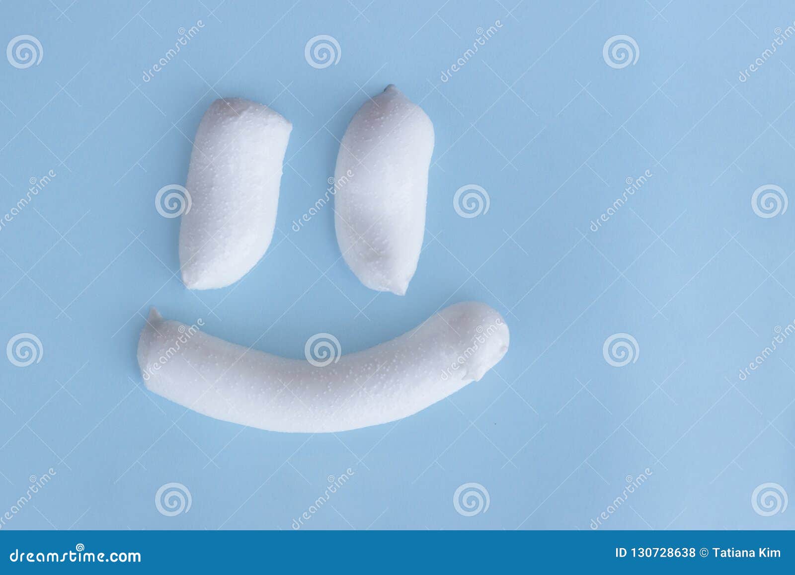 Smile from Toothpaste on Blue Background Stock Photo - Image of ...