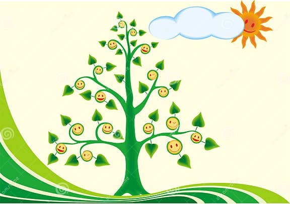 Smile tree stock vector. Illustration of bright, mood - 16611612