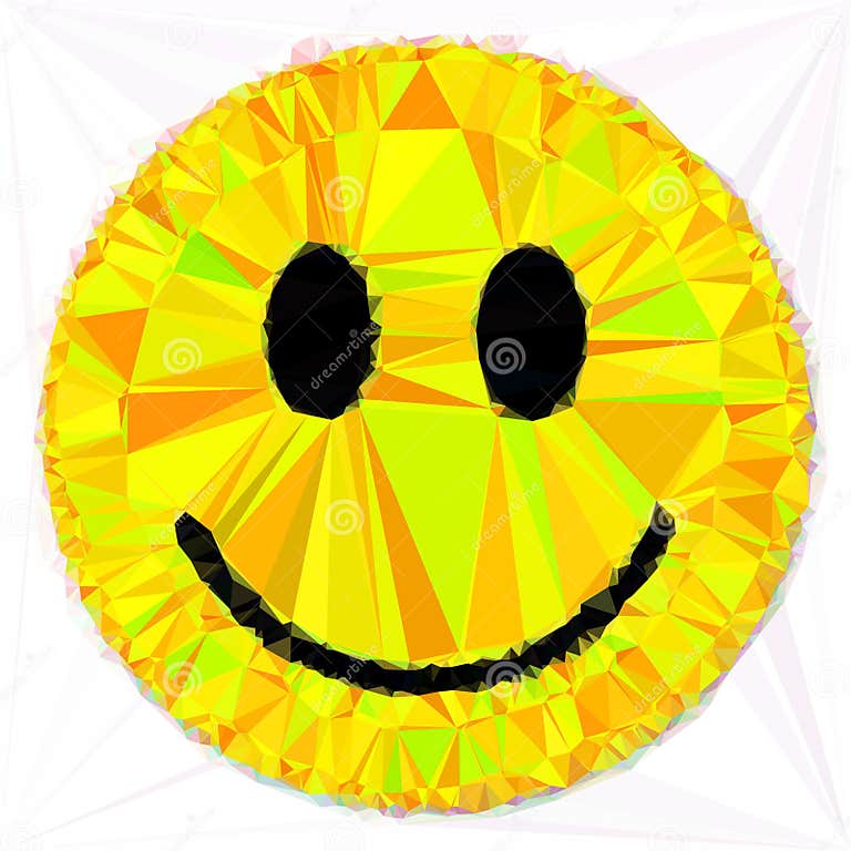 Smile Triangular Low Poly, Mosaic Pattern Background, Vector Polygonal ...